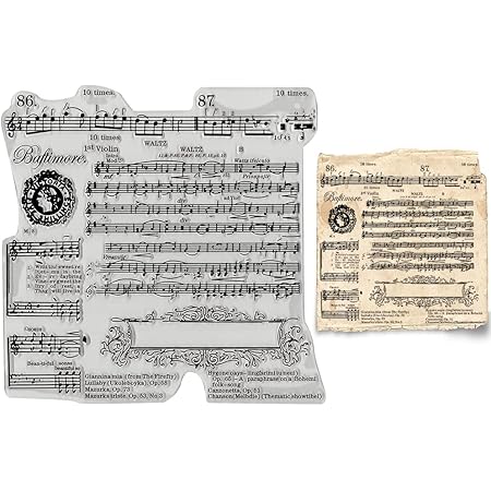 Amazon.com: Threetols Music Note Clear Stamps for Card Making, Flower ...