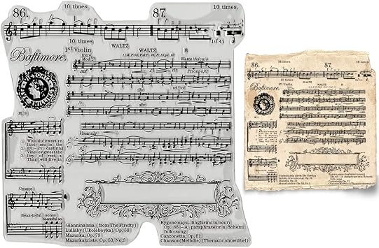 Amazon.com: Threetols Music Note Clear Stamps for Card Making, Flower ...