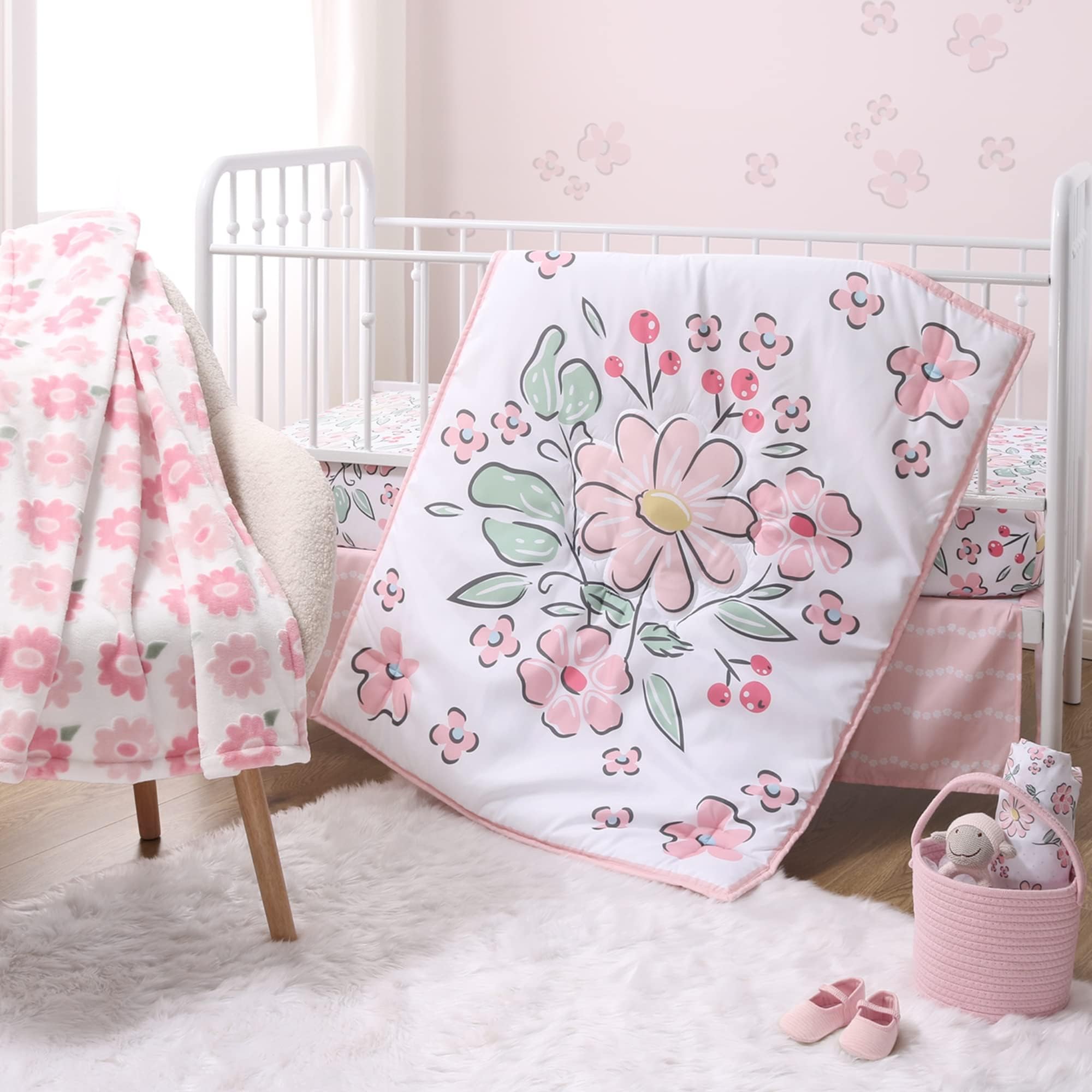 Amazon.com: Waverly Blooms by Trend Lab 5 Piece Crib Bedding Set ...