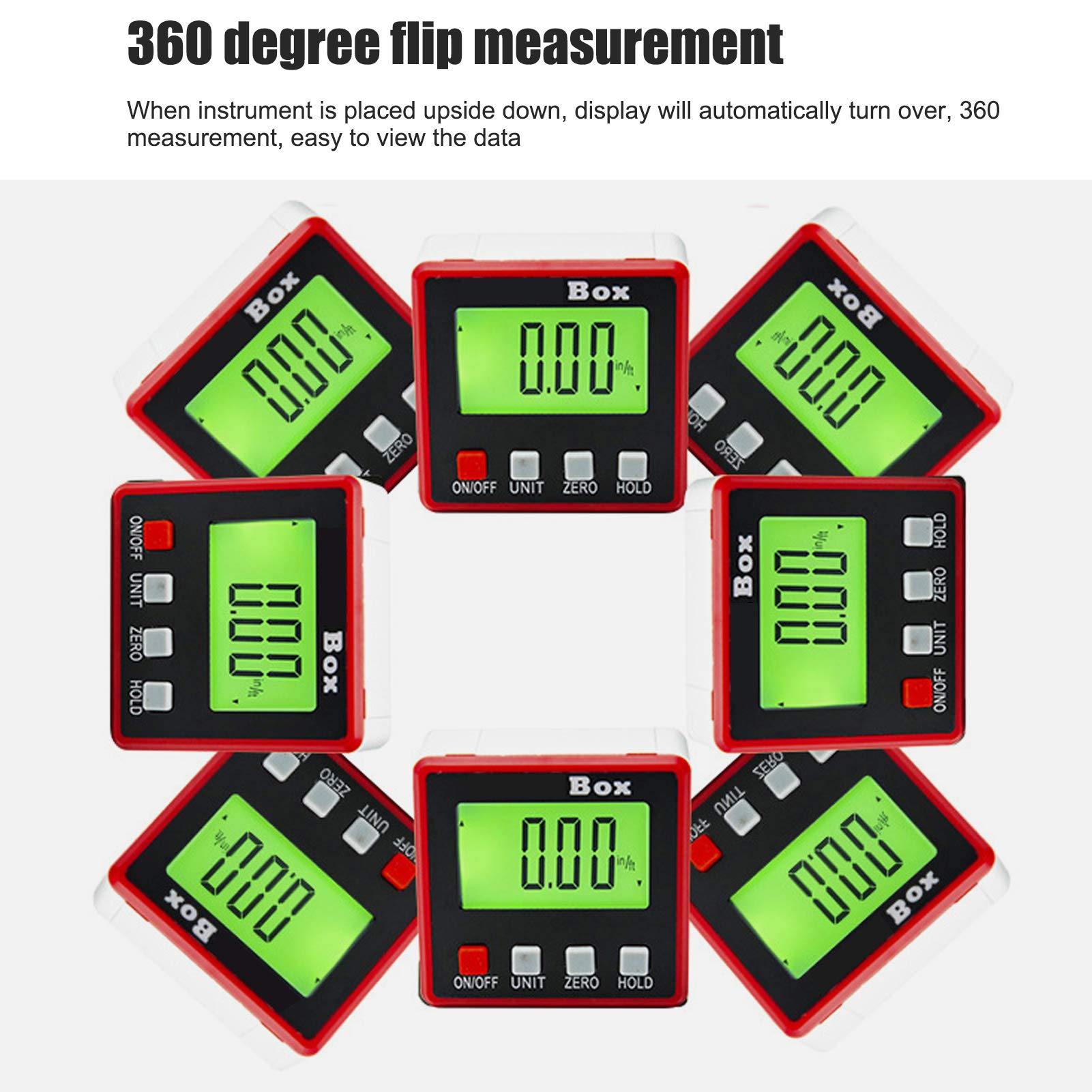 Inclinometer Gauge IP65 Angle Level Inclinometer Magnetic Base Digital ...