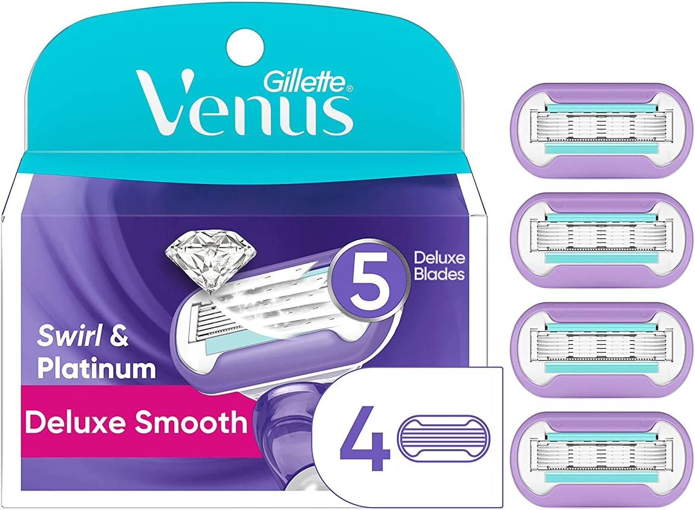 Amazon.com: Gillette Venus Extra Smooth Swirl Women's Razor Blade ...