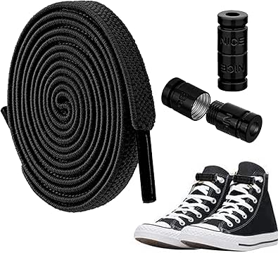 Amazon.com: No-Tie Elastic Shoelaces, Flat Stretchable Shoe Strings for ...