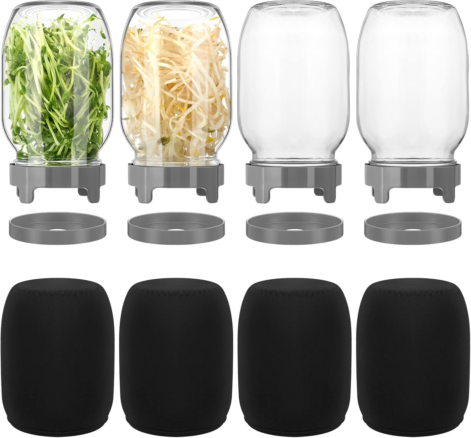 Amazon.com : Rtteri 4 Sprouting Kit Sprouting Lids with 316 Stainless ...