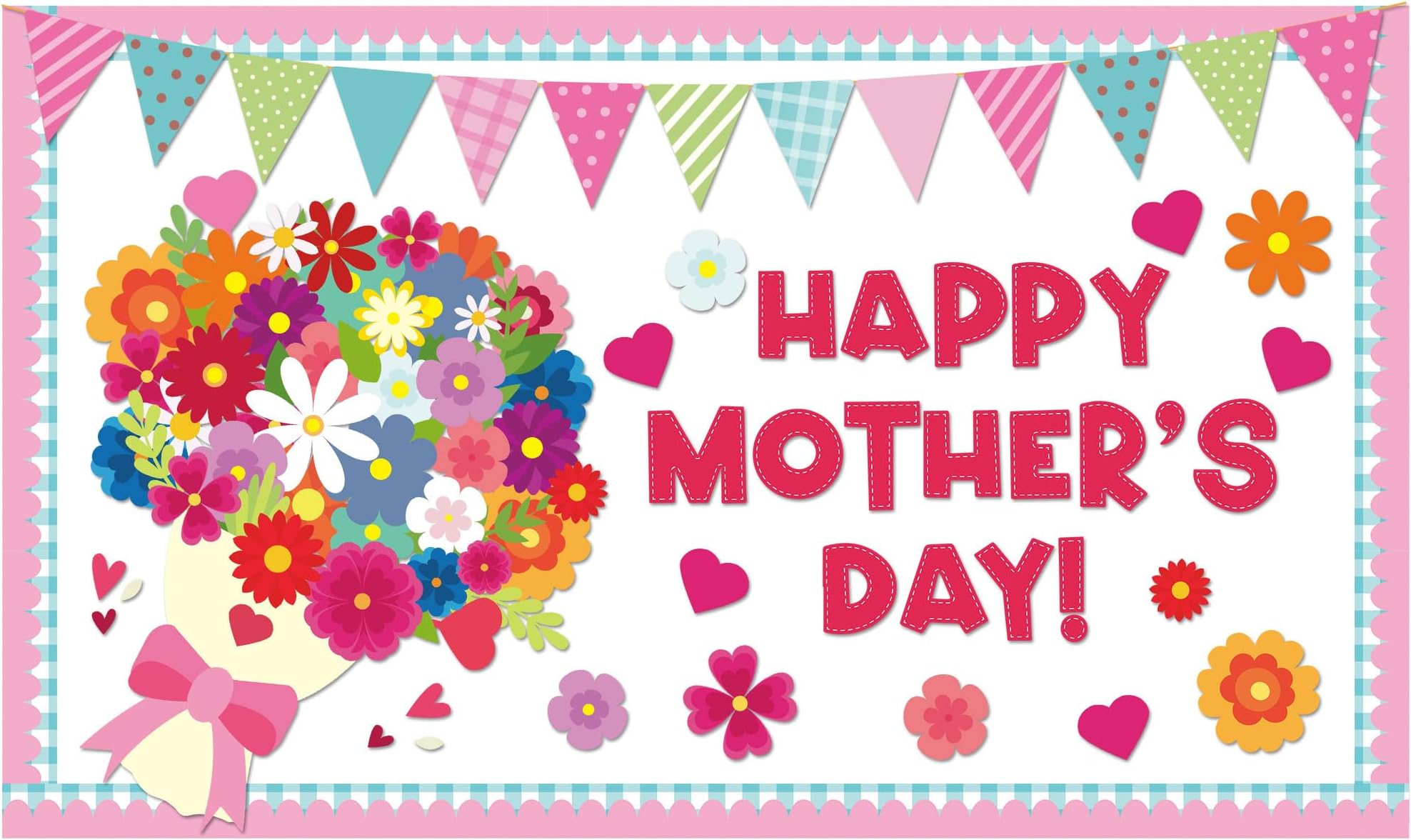 Amazon.com : Naozinebi Mother's Day Floral Bulletin Board Set ...