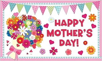 Amazon.com : Naozinebi Mother's Day Floral Bulletin Board Set ...