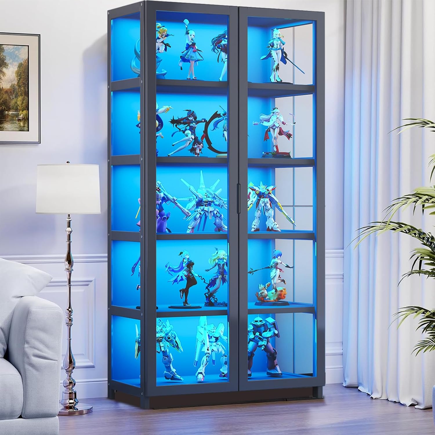 Amazon.com: pipoaip Curio Display Cabinet, 5-Tier Display Cabinet with ...