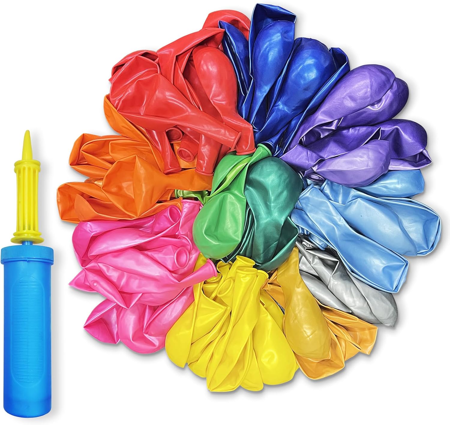 Amazon.com: 100 PCS Latex Balloon Set with Pump, 16 Inches Assorted ...