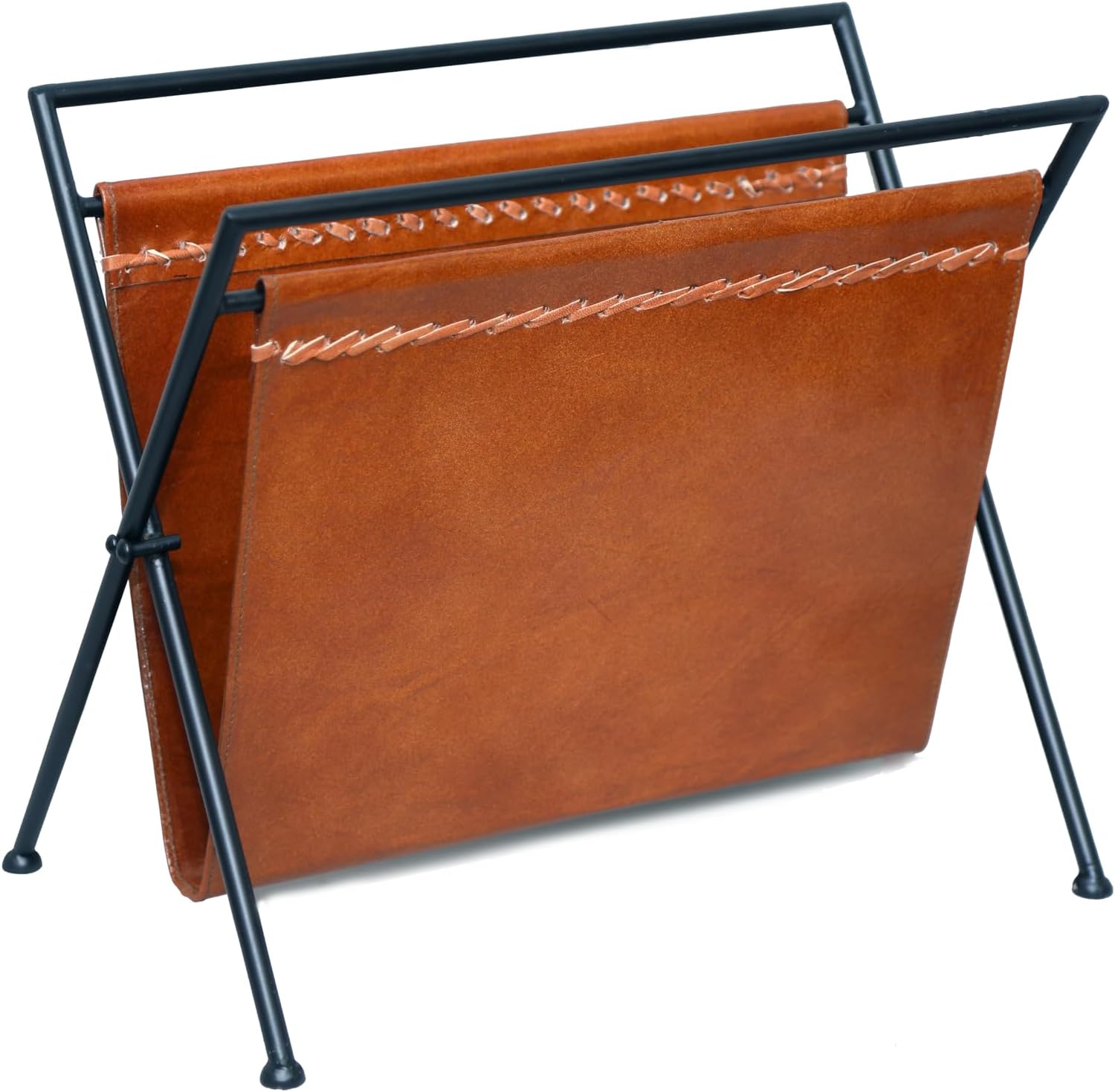 Amazon.com: VISHWA CUERO ART folding leather magazine rack brown ...