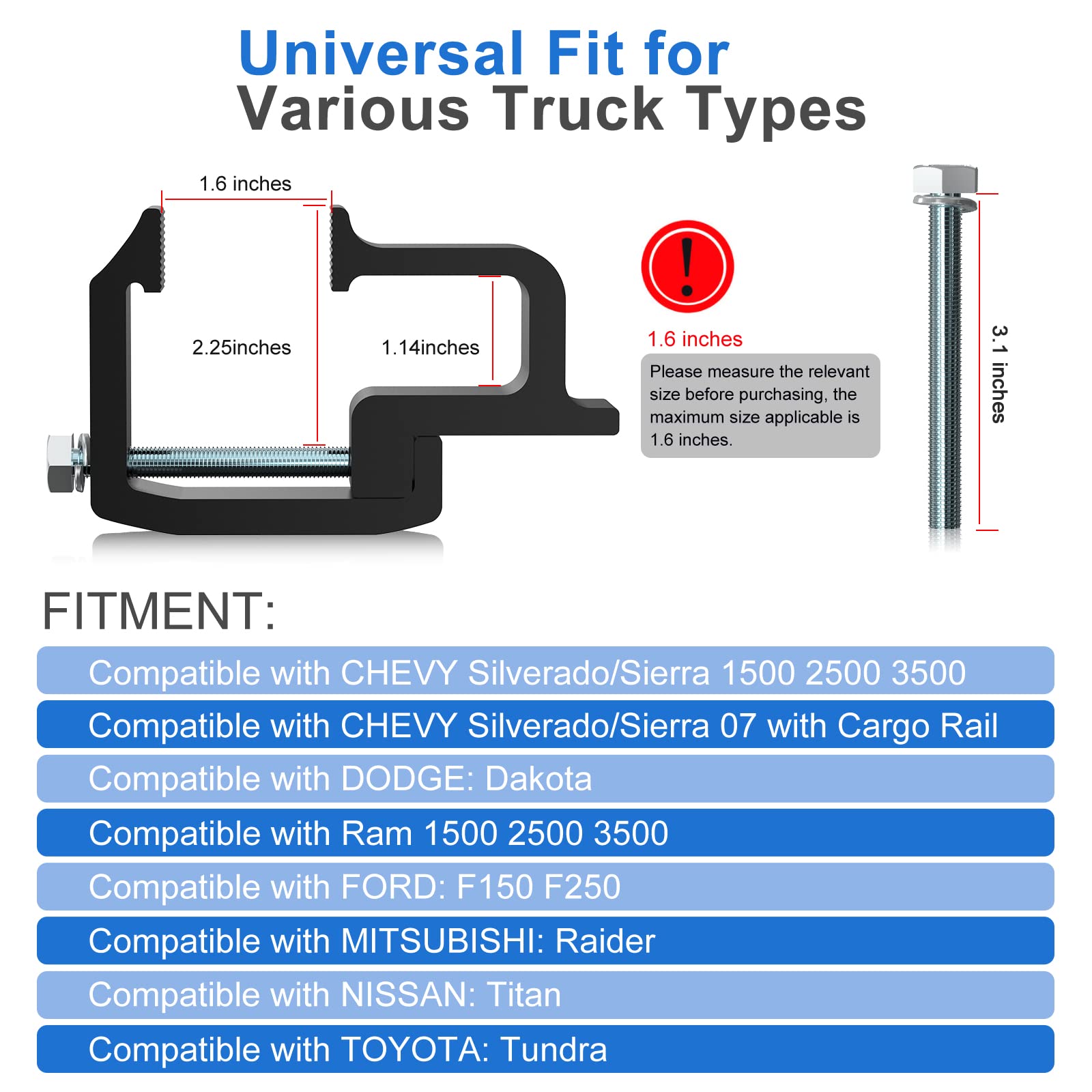 Snapklik.com : Moveland 8 PCS Camper Shell Clamps - Heavy Duty Truck ...