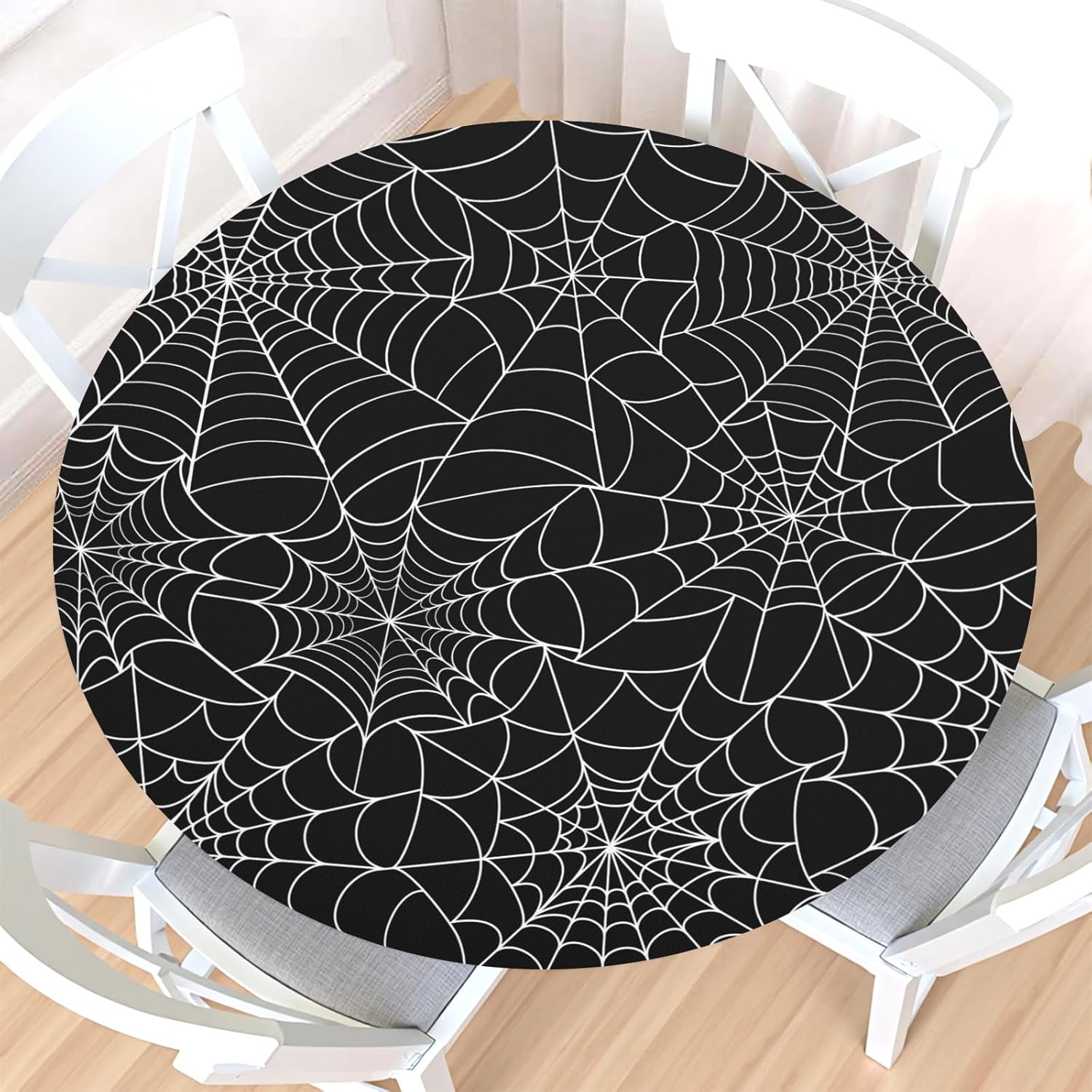 Amazon.com: Halloween Round Fitted Tablecloth with Elastic Edge,Water ...