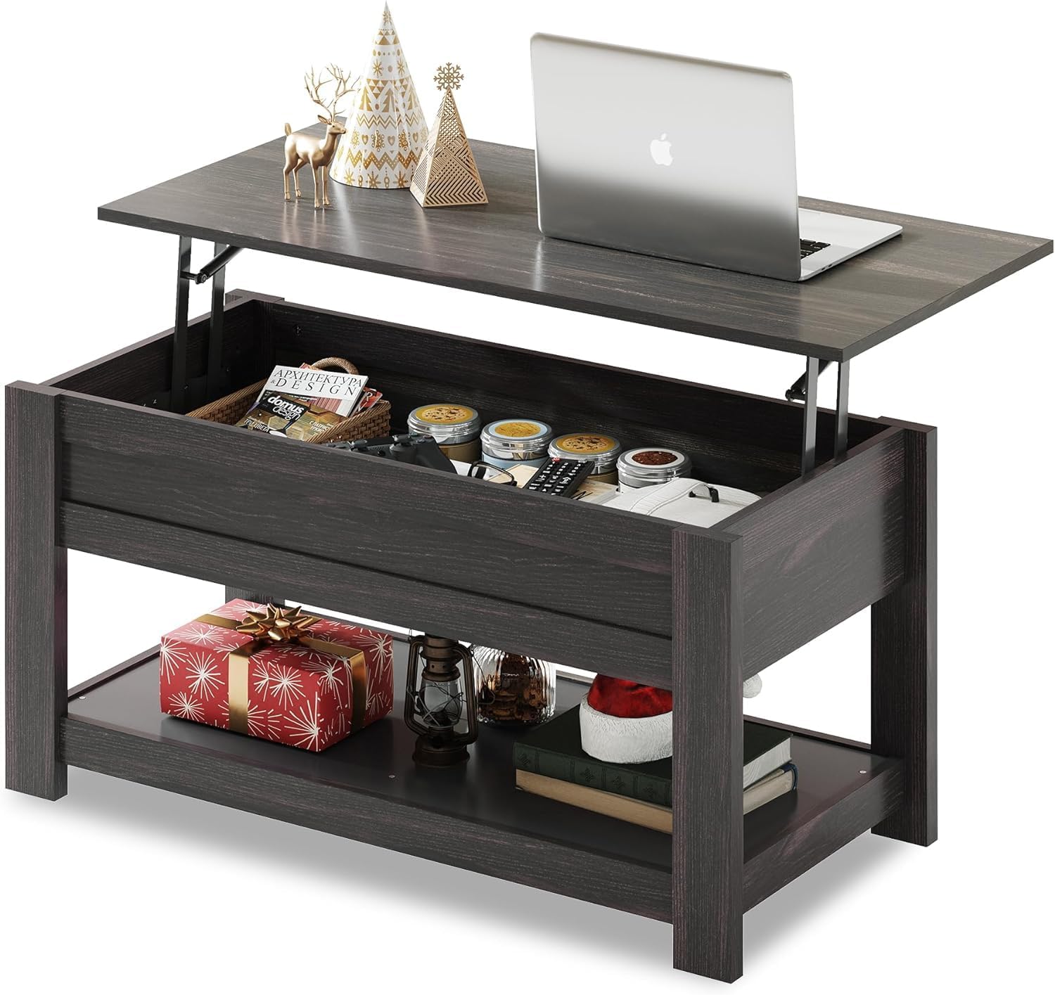 WLIVE Coffee Table with Lift-Top and Large Storage Space, Lift Up ...