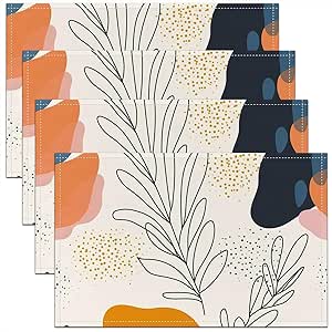 Amazon.com: Castle Fairy Hand Drawn Botanical Placemats Set of 4 for ...