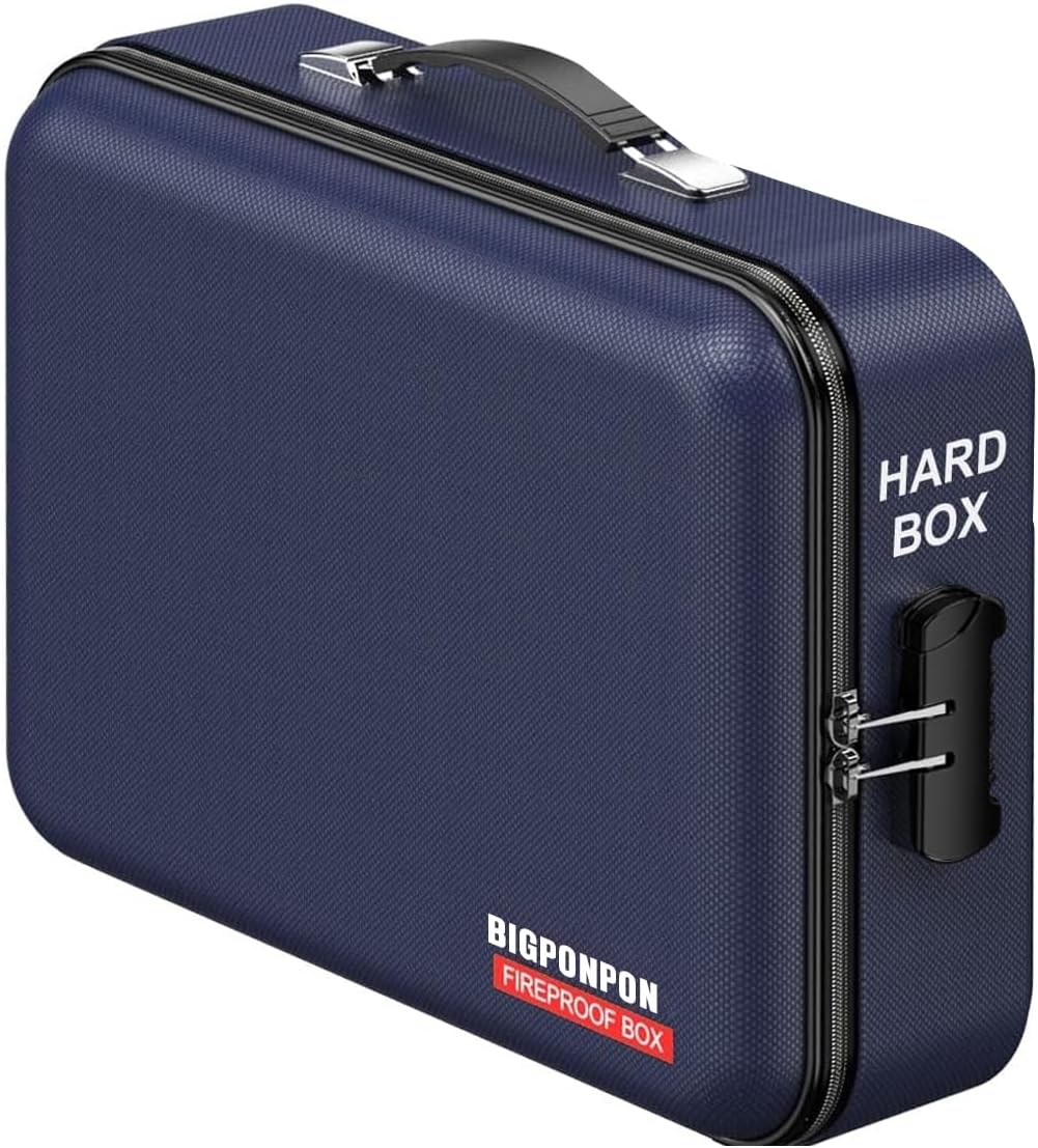 Amazon.com: BigPonPon Fireproof Document Box, Hard Case Fireproof Box ...