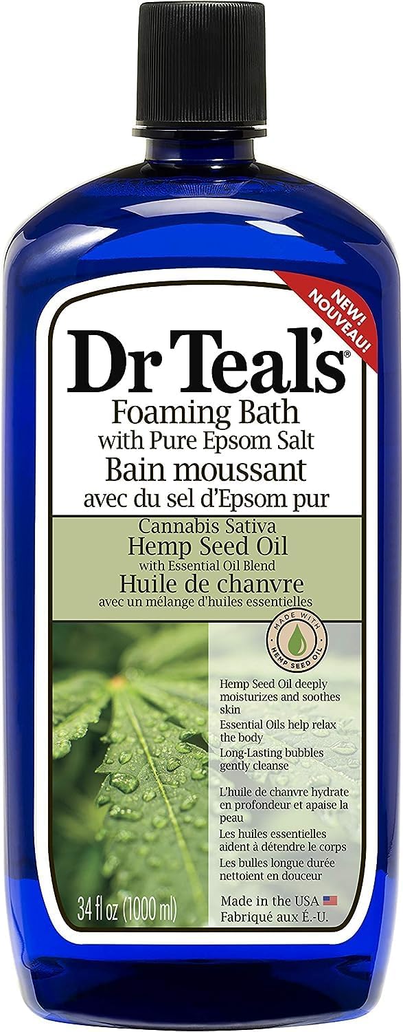 Amazon.com : Dr Teal's Cannabis Sativa Hemp Seed Oil Foaming Bath with ...