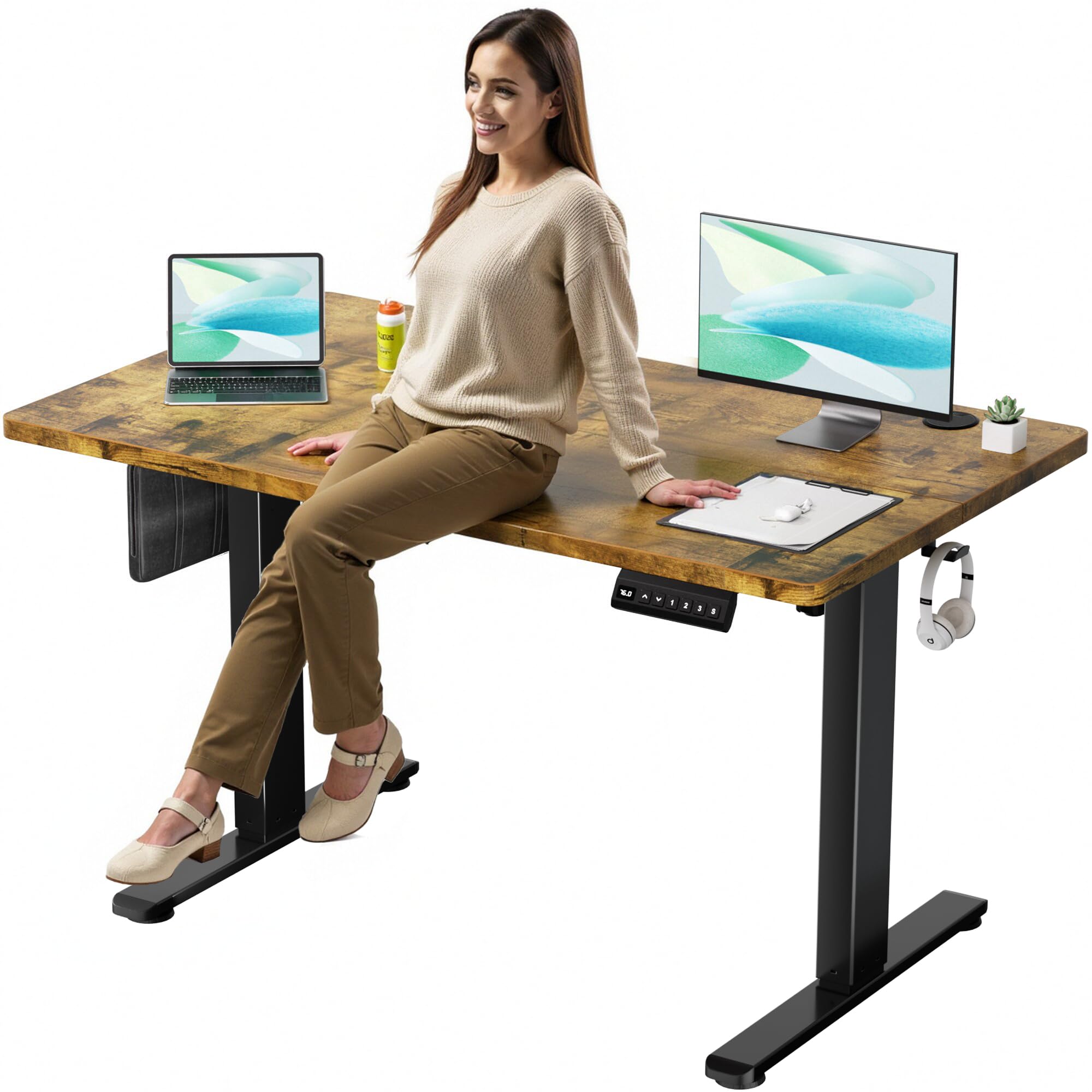 Snapklik.com : NICECOZY Electric Standing Desk Adjustable Height, 55 X ...