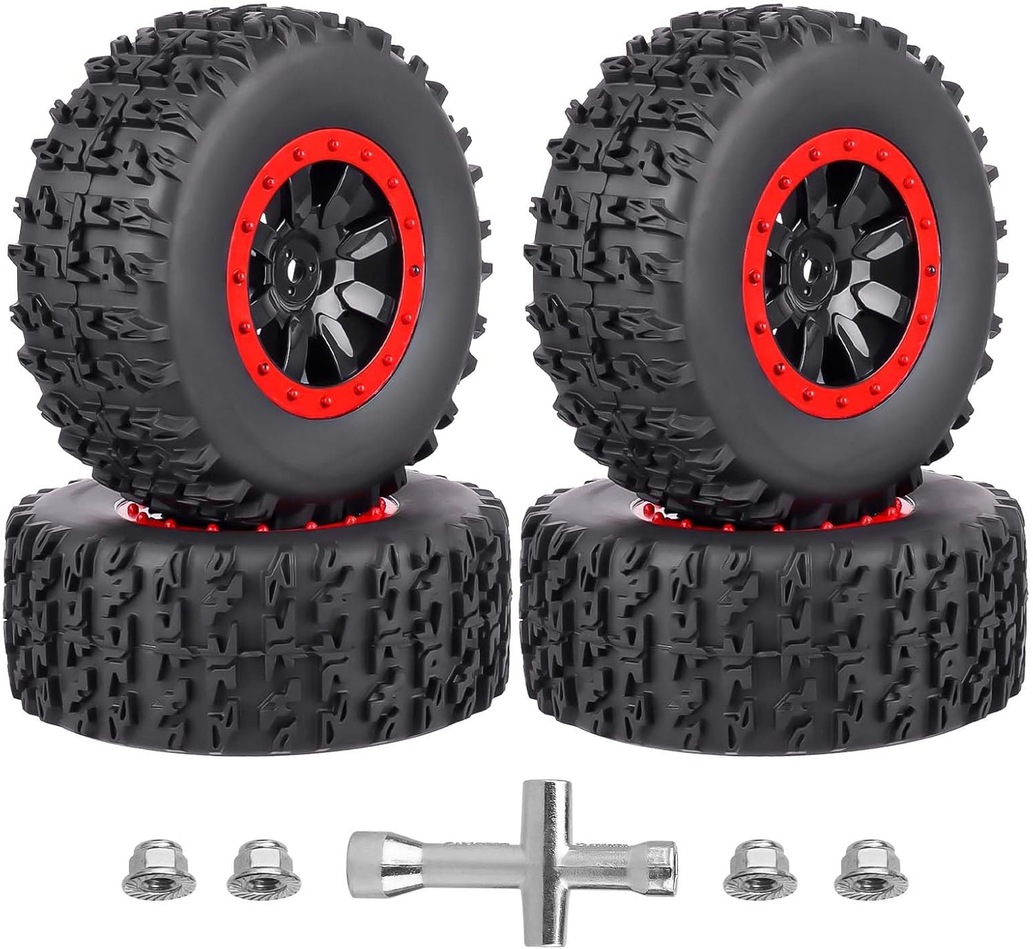 Amazon.com: HobbyPark 12mm Hex PreGlued 1/10 RC Short Course Wheels and ...