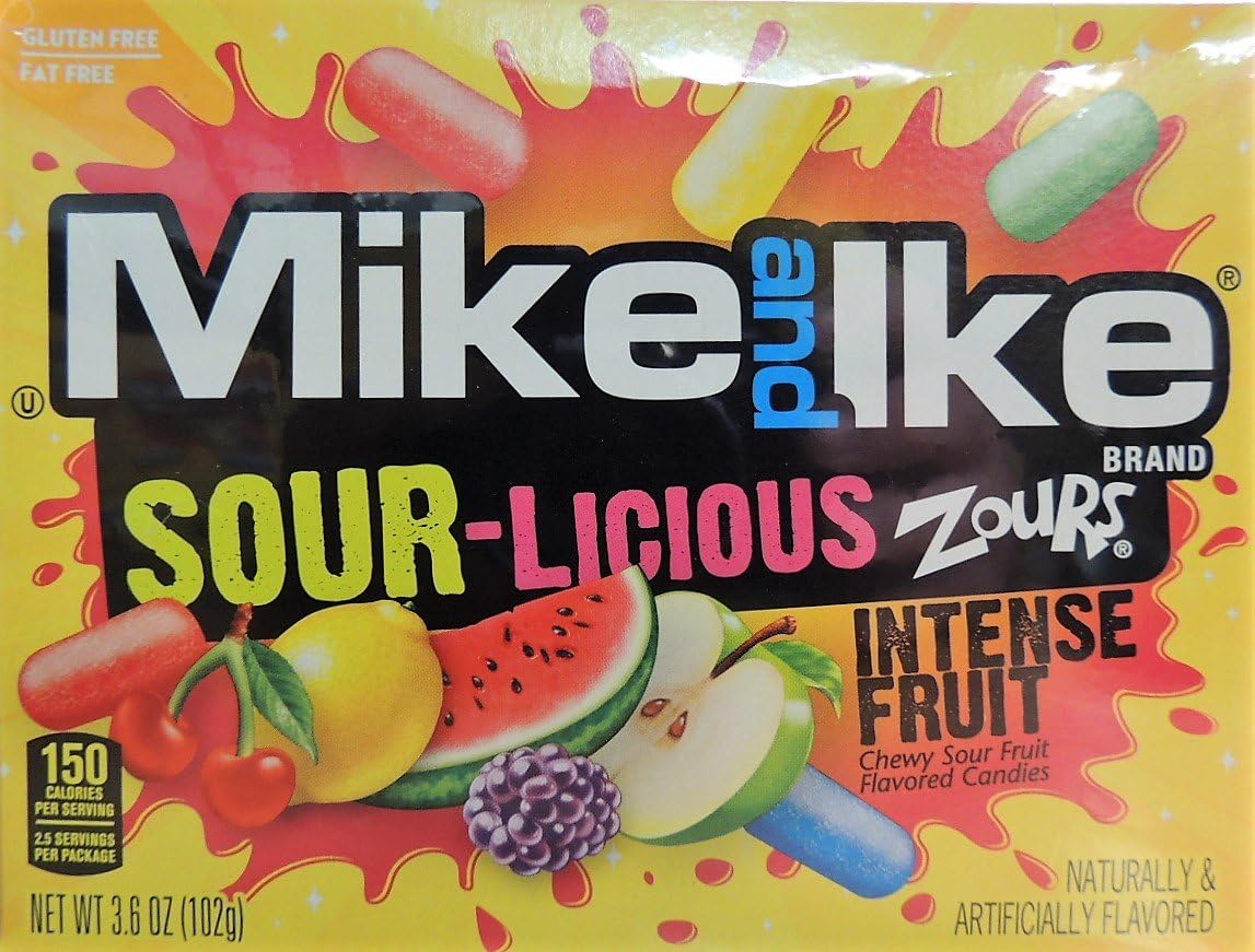Amazon.com: Mike and Ike Zours Sour Fruitz Candies, 3.6 onzas (paquete ...