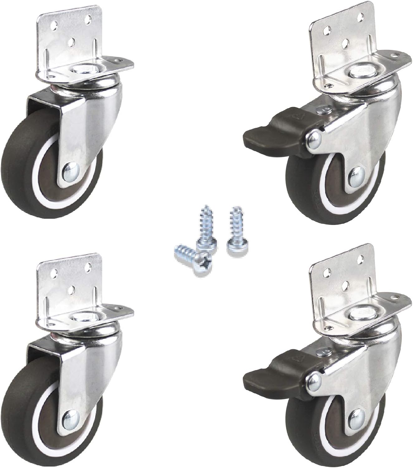 Amazon.com: 4X L-Shaped Caster Wheels,Silent Furniture Casters,360 ...