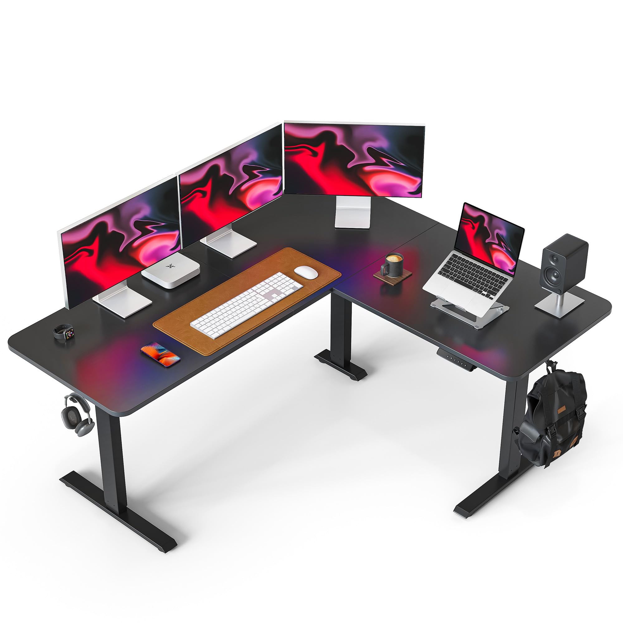 Amazon.com: Cubiker L Shaped Standing Desk, 63" Electric Height ...