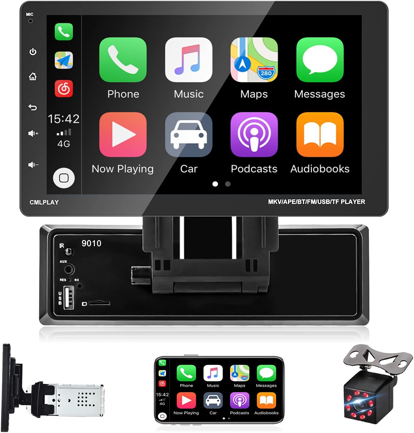 Amazon.com: EKAT Carplay Single Din Car Stereo, 9 Inch Touchscreen Car ...