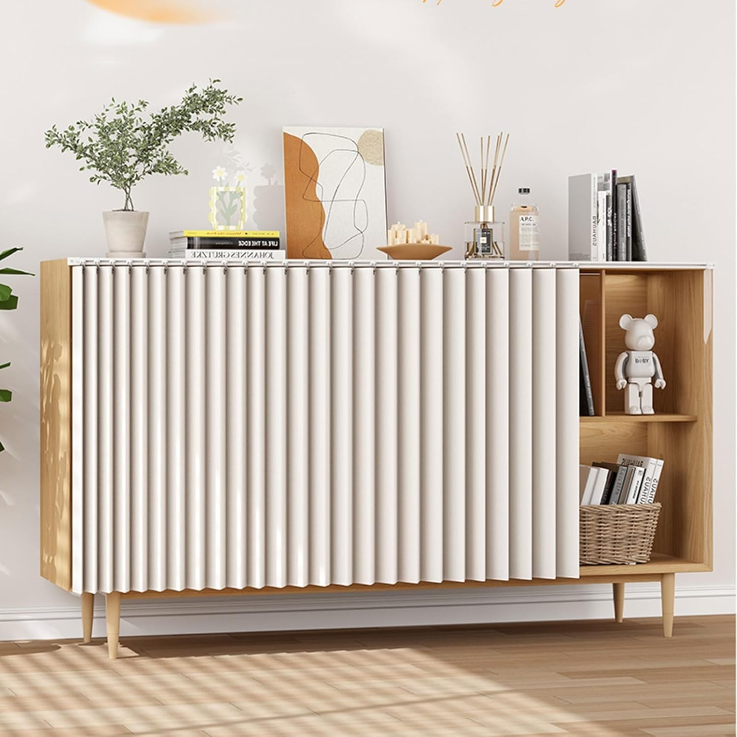 Amazon.com: Aocet Cabinet Curtain, Folding Privacy Curtain Dust-Proof ...