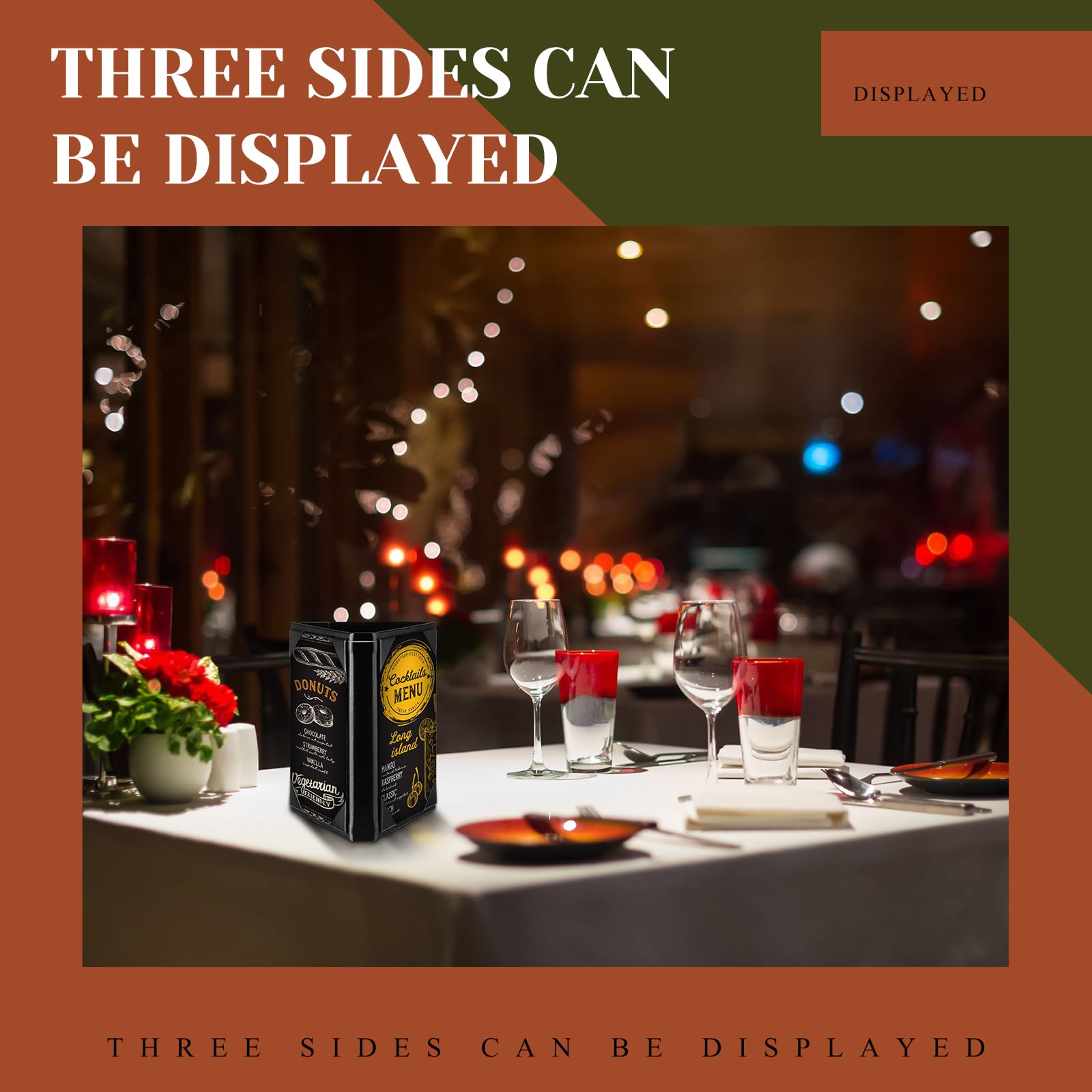 Snapklik.com : Mumufy 4 X 6 Inch Triangle Table Tent Leatherette Menu ...