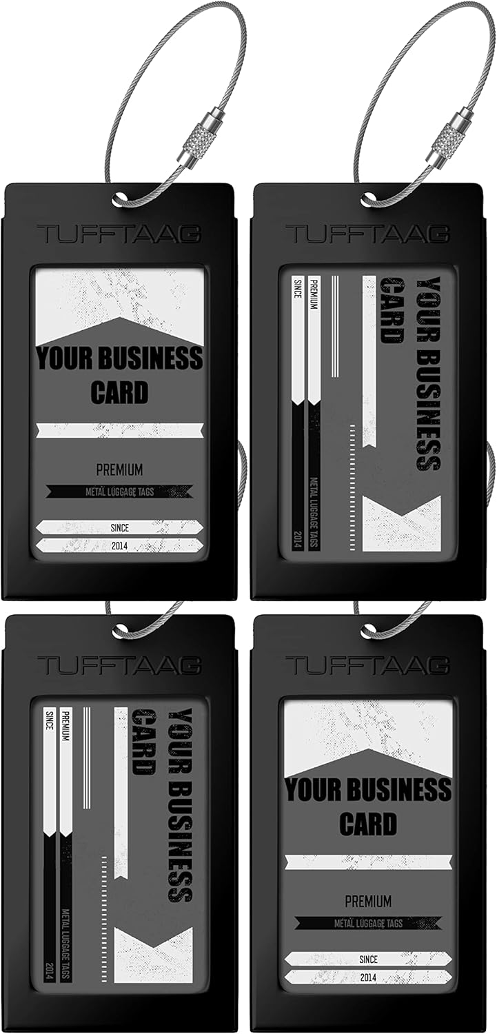 Amazon.com: Luggage Tags Business Card Holder by TUFFTAAG - Durable ...