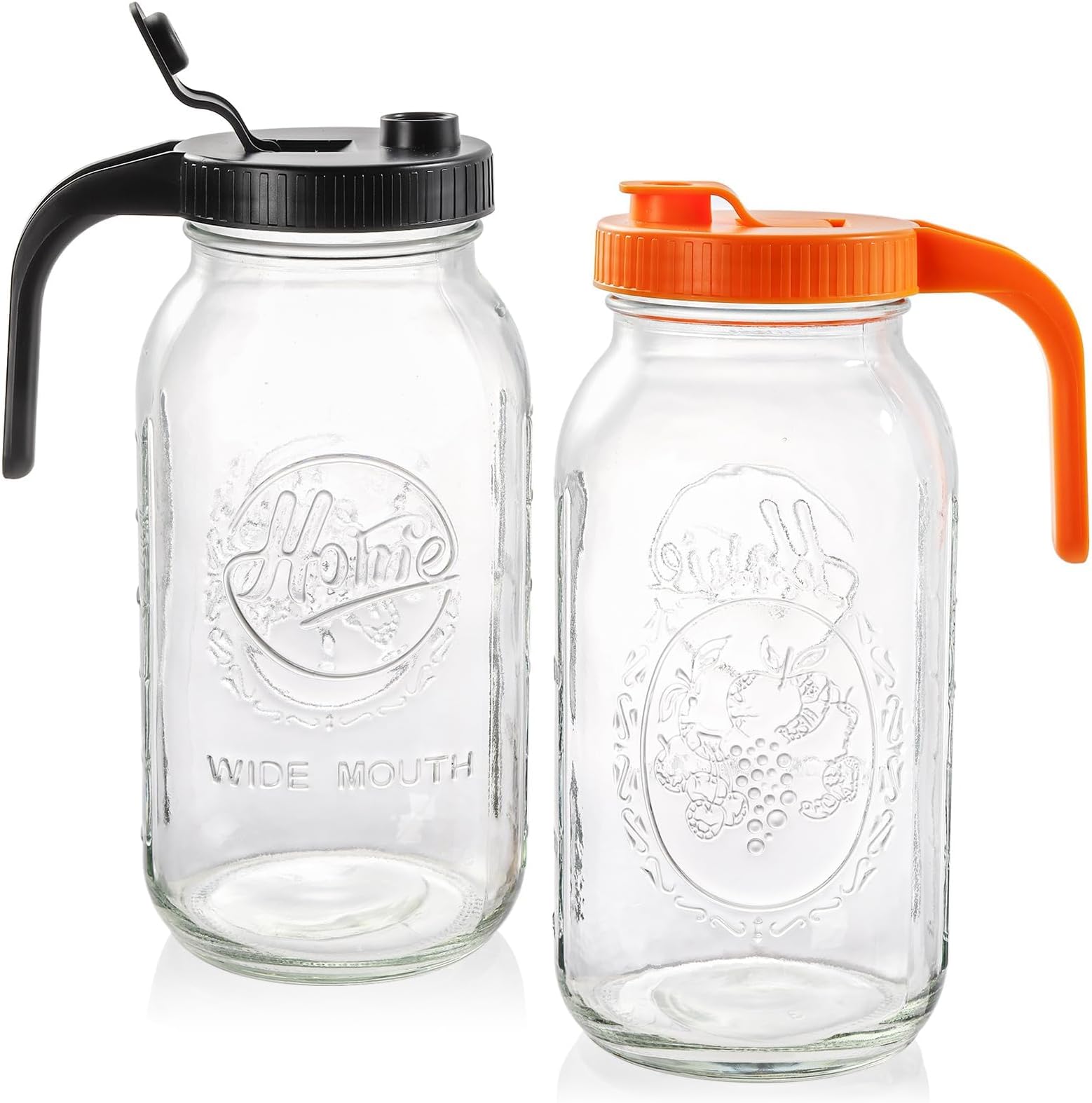 Amazon.com: Tebery 2 Pack Wide Mouth Half Gallon Glass Mason Jar ...