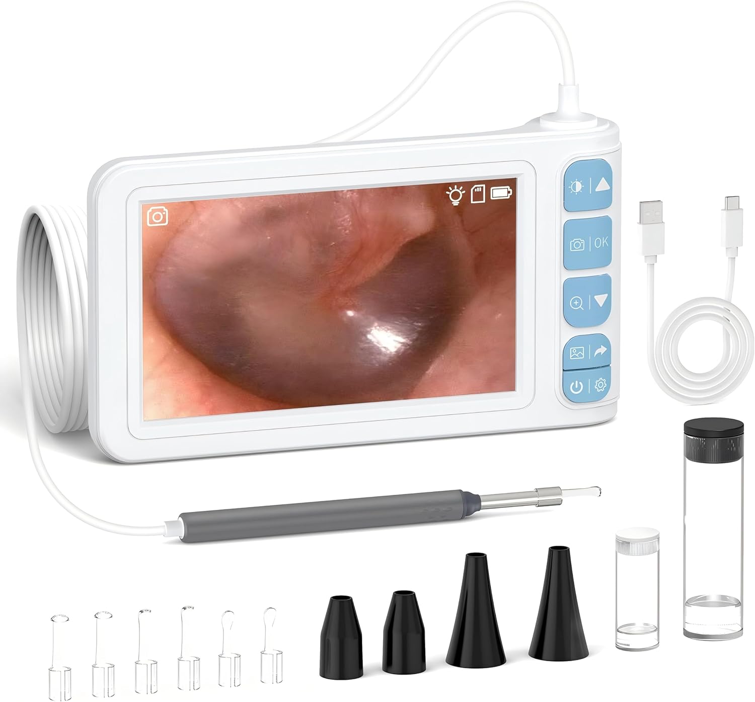 VITCOCO Otoscope Ear Camera, Ear Wax Removal with 4.3-inch Visual ...