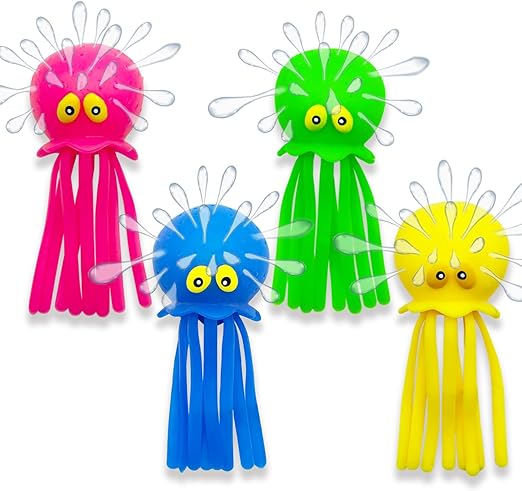 Amazon.com: Set of 4 Octopus Baby Bath Toys Squishy Sensory Stress ...