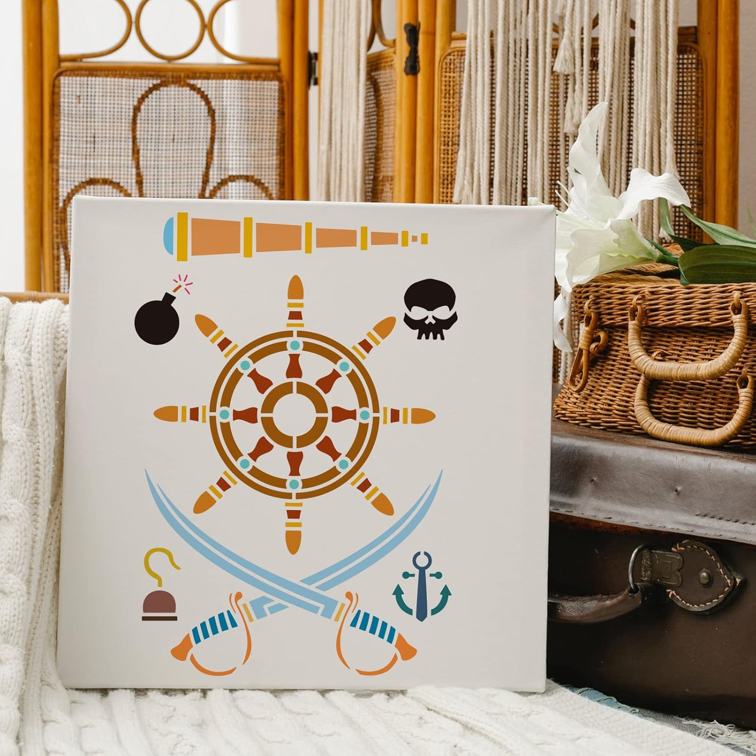 FINGERINSPIRE Nautical Stencils Template 29.7x21cm Plastic Rudder ...
