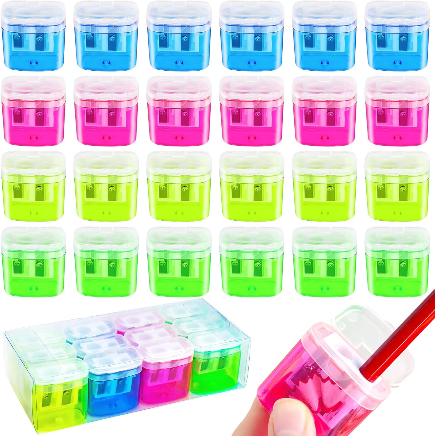 Amazon.com : Pencil Sharpeners 72 Pack Manual Double Hole Pencil ...