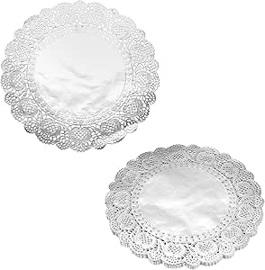 Amazon.com: HARFINGTON 100pcs Lace Paper Doilies 12 Inch Silver Round ...