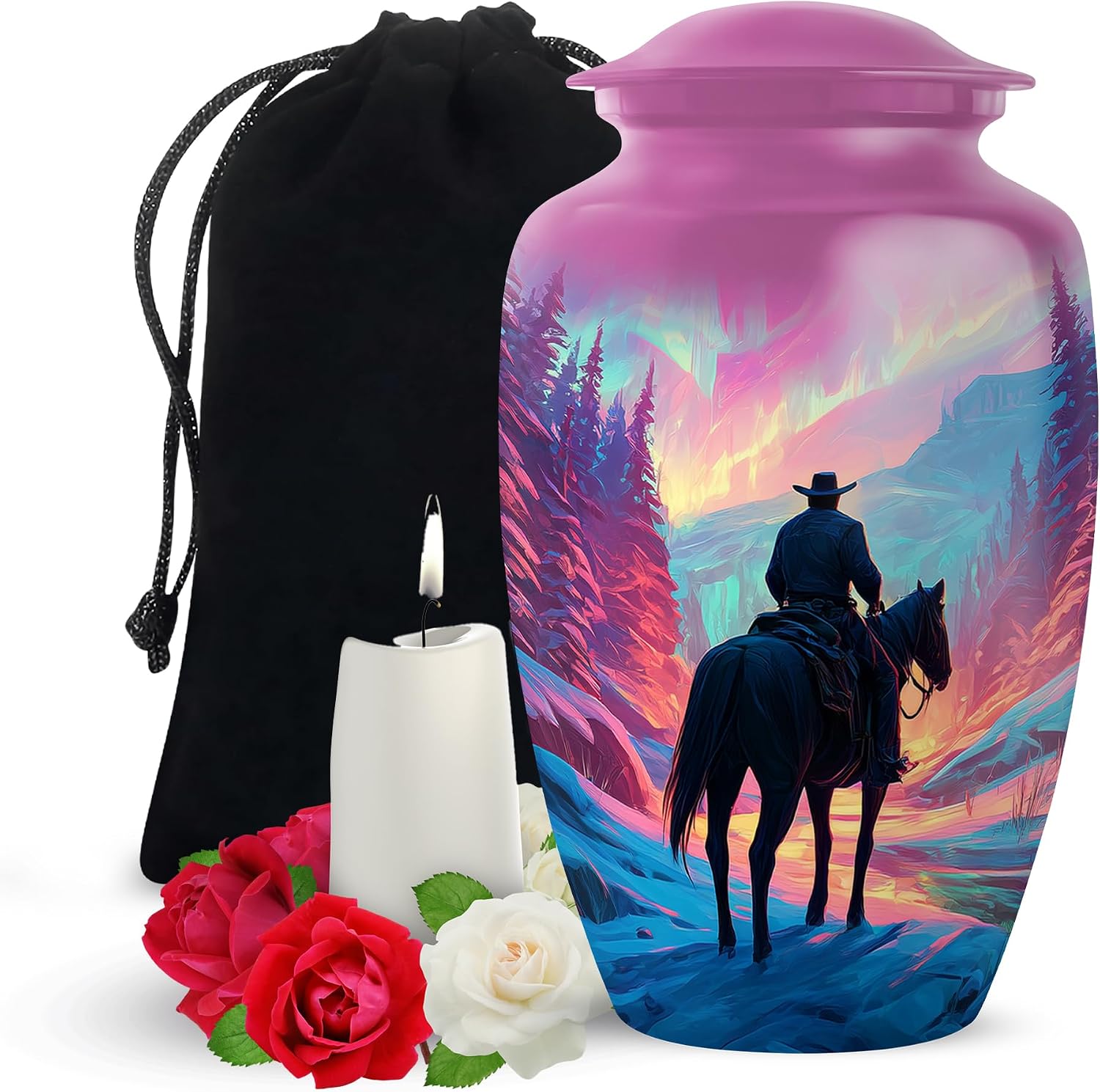 Amazon.com: Yatskia Colorful Cowboy Cremation Urns for Human Ashes ...