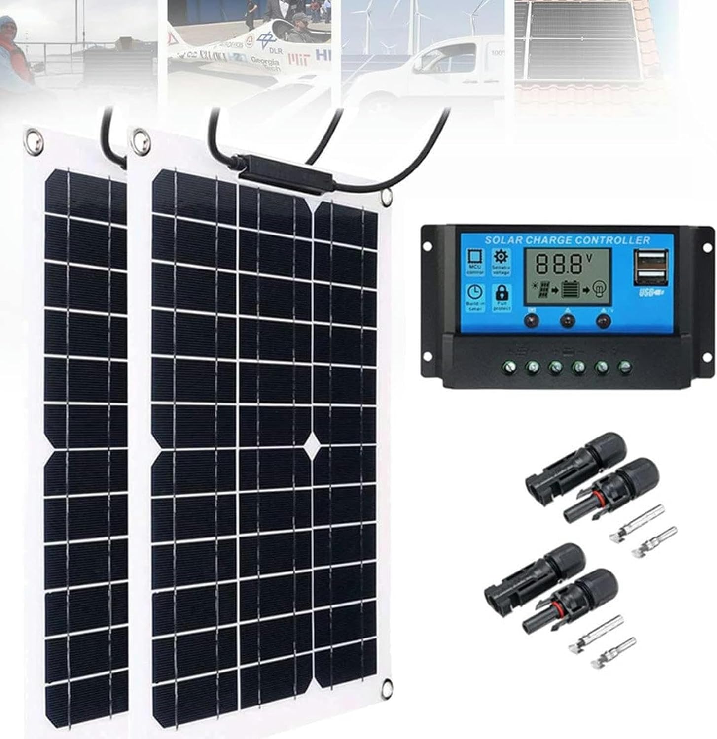 Amazon.com : Solar Panel Kit,200W Solar Panel 18V Monocrystalline Semi ...