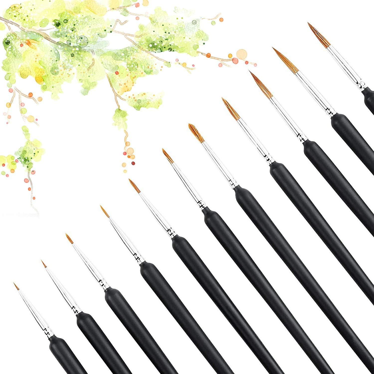 11 Piezas Pinceles Cepillos de Pintura Juego de Pinceles Premium Punto ...