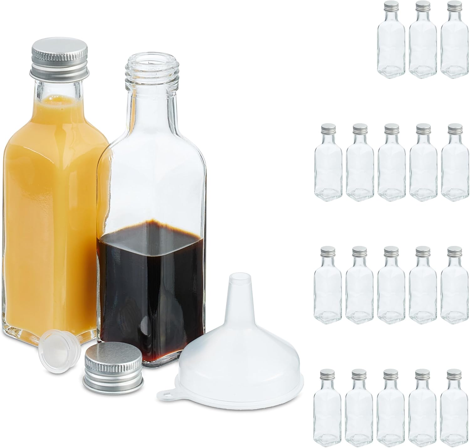 Relaxdays Botellitas de Cristal, Mini Botellas para Rellenar, 100 ml ...