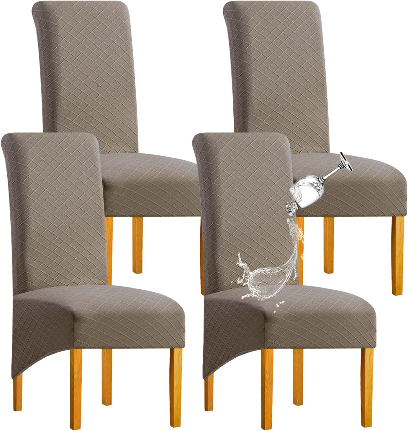 SHENGYIJING Large Chair Covers for Dining Chairs, Stretch Jacquard High ...