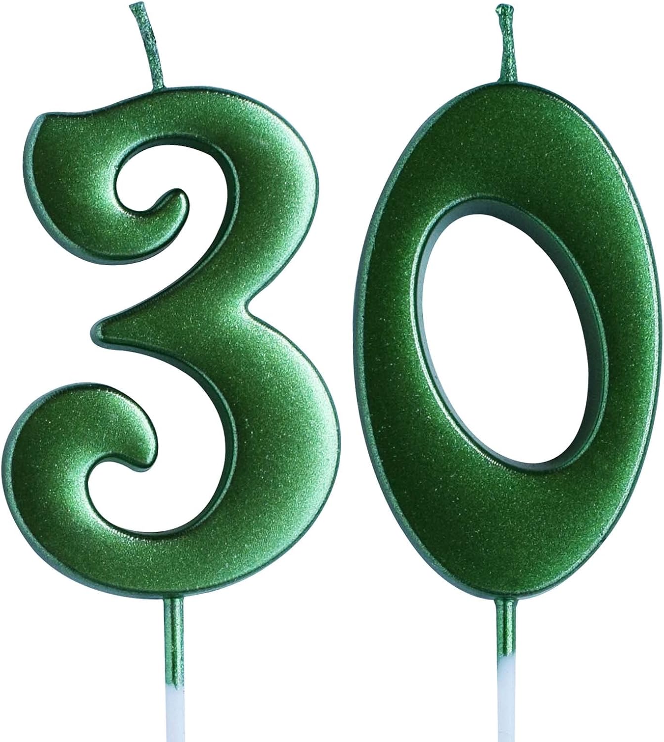 Amazon.com: Green 30th Birthday Candle, Number 30 Years Old Candles ...