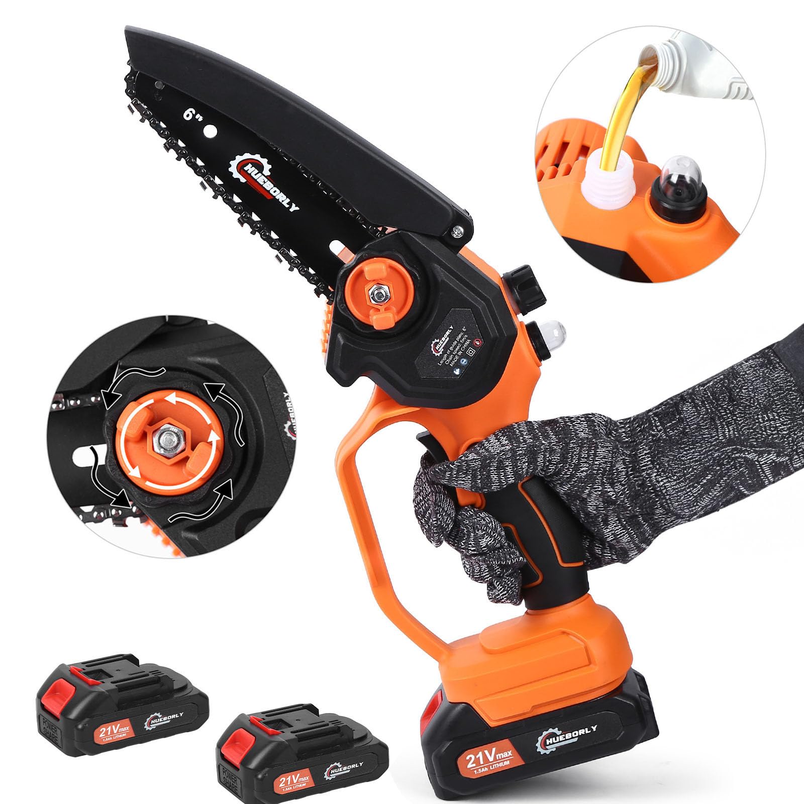 Amazon.com: Mini Cordless Chainsaw 6 Inch, Electric Chainsaw Powered ...