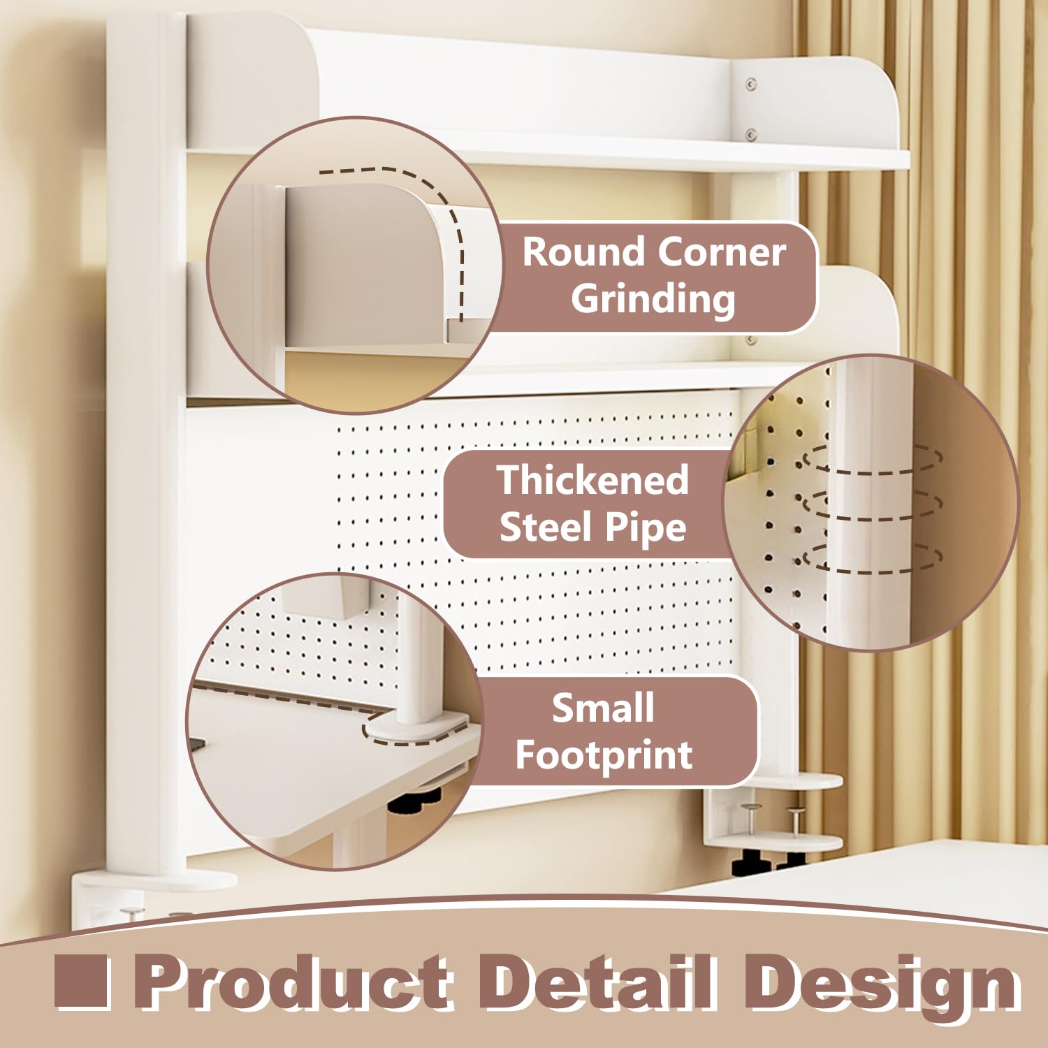 Snapklik.com : Jvsufuik Clamp On Desk Organizer Shelf,White Desk ...