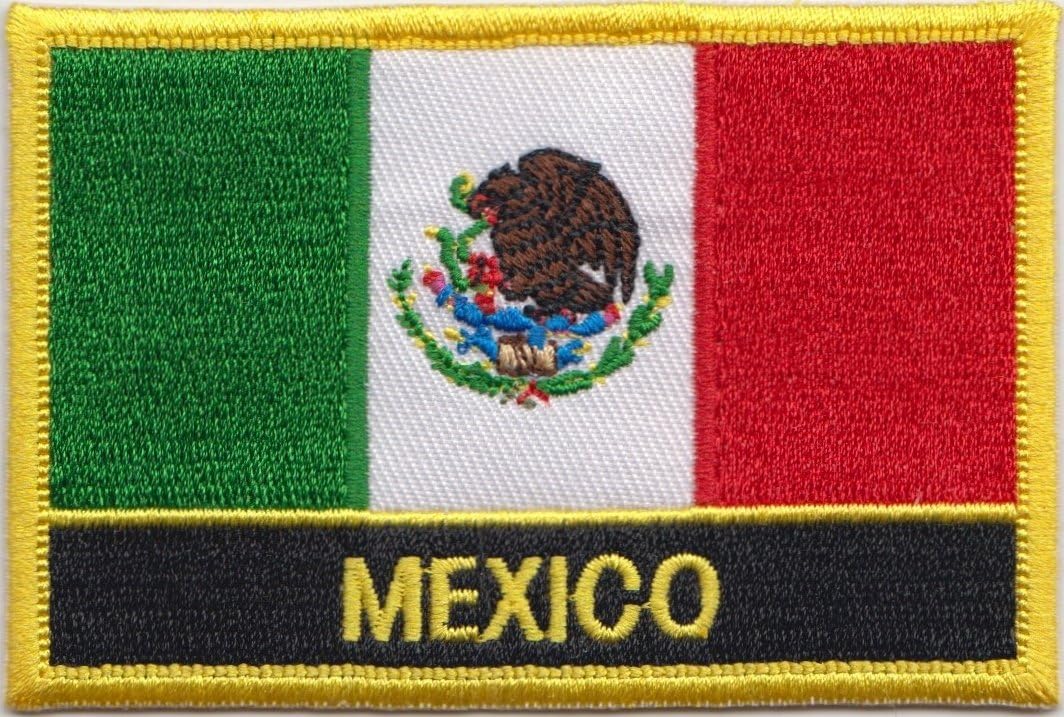 México Bandera Bordado Rectangular Insignia Parche/Coser en o Hierro en ...