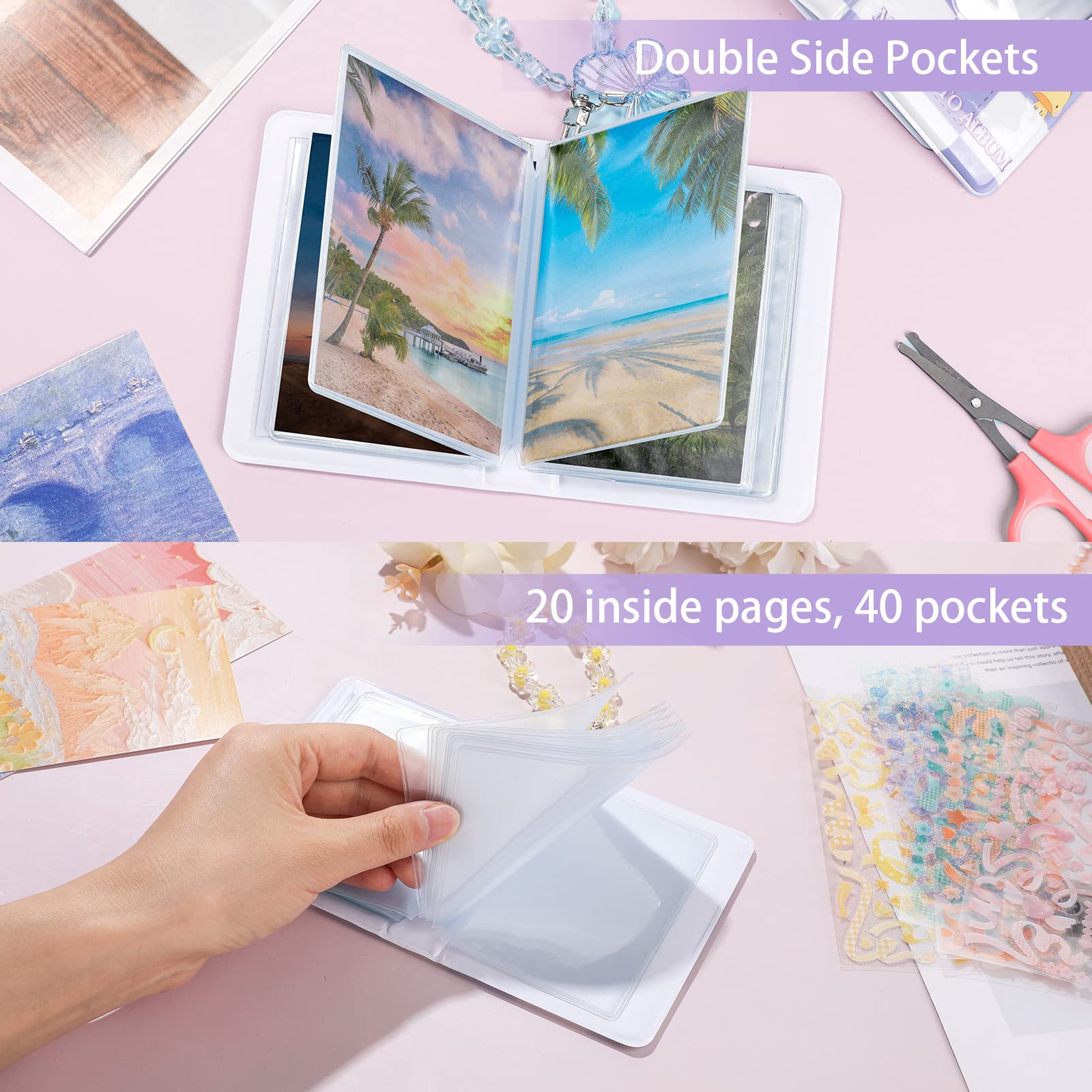 Snapklik.com : NEWEST 2 Sets 3 Inch Kpop Photocard Binders Mini Photo Album Butterfly Hollow ...