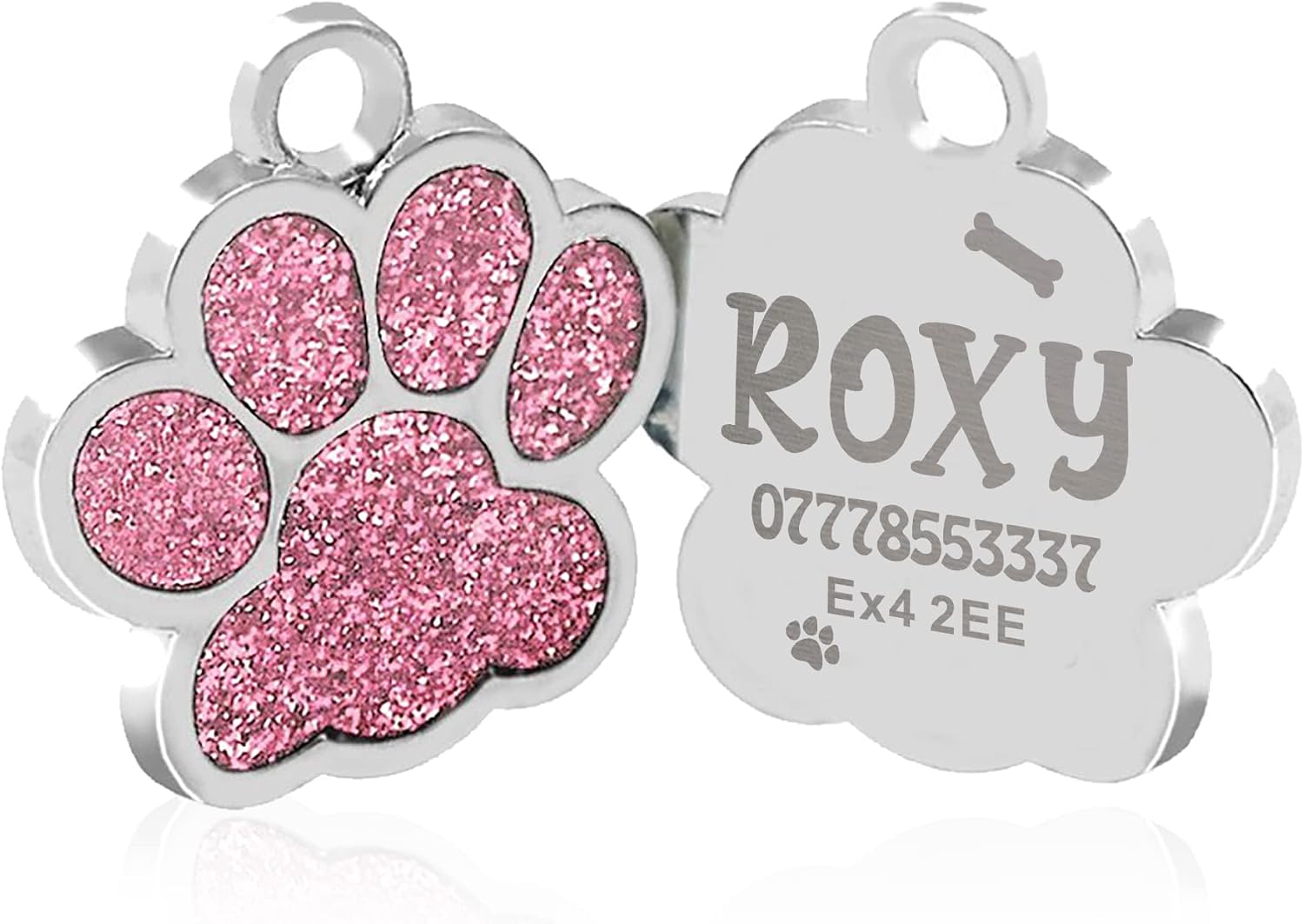 Amazon.com: Dog Tags Engraved for Pets Personalized Paw Print Stainless ...