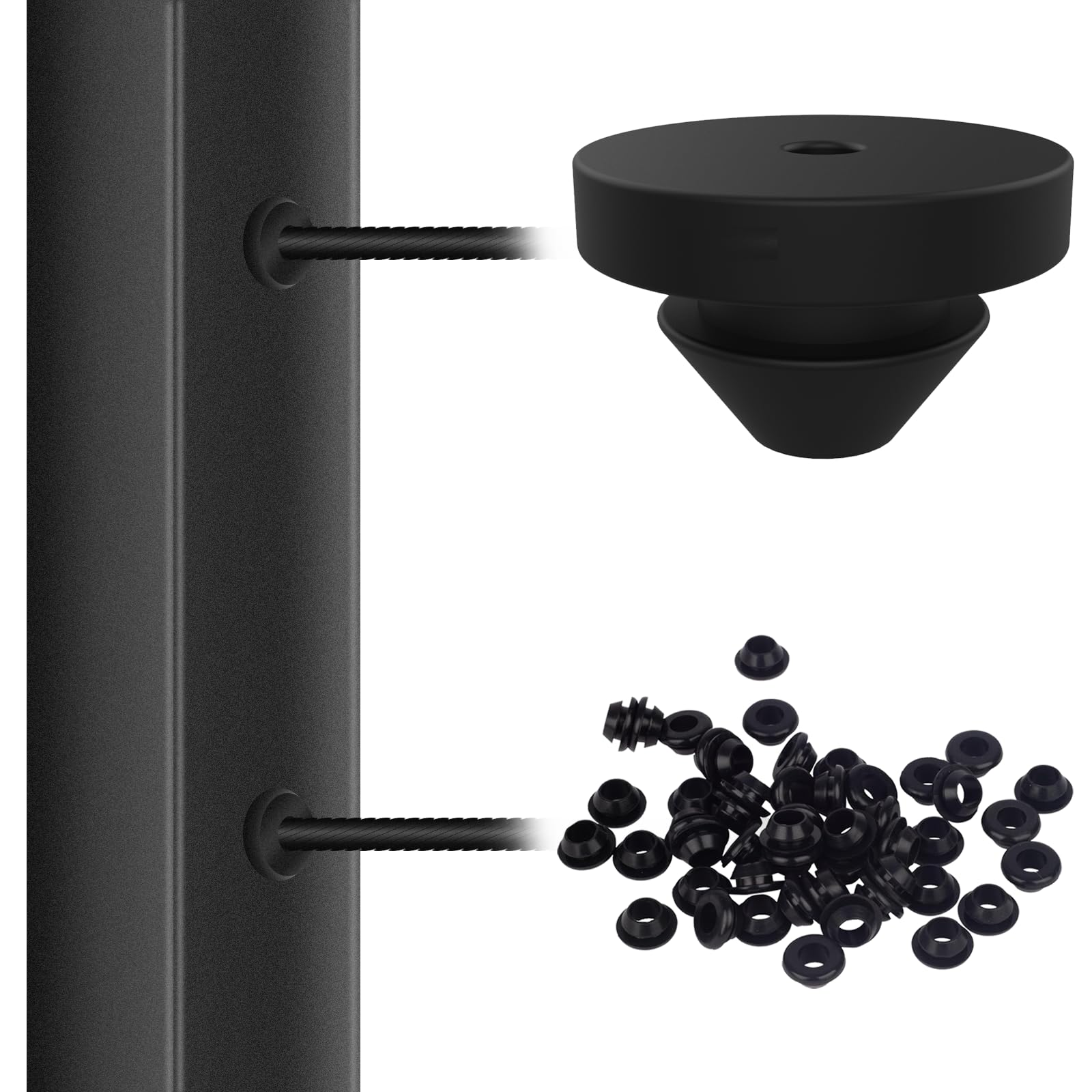 Snapklik.com : Senmit 300 Pack Cable Railing Rubber Grommets For 1/8" 5 ...