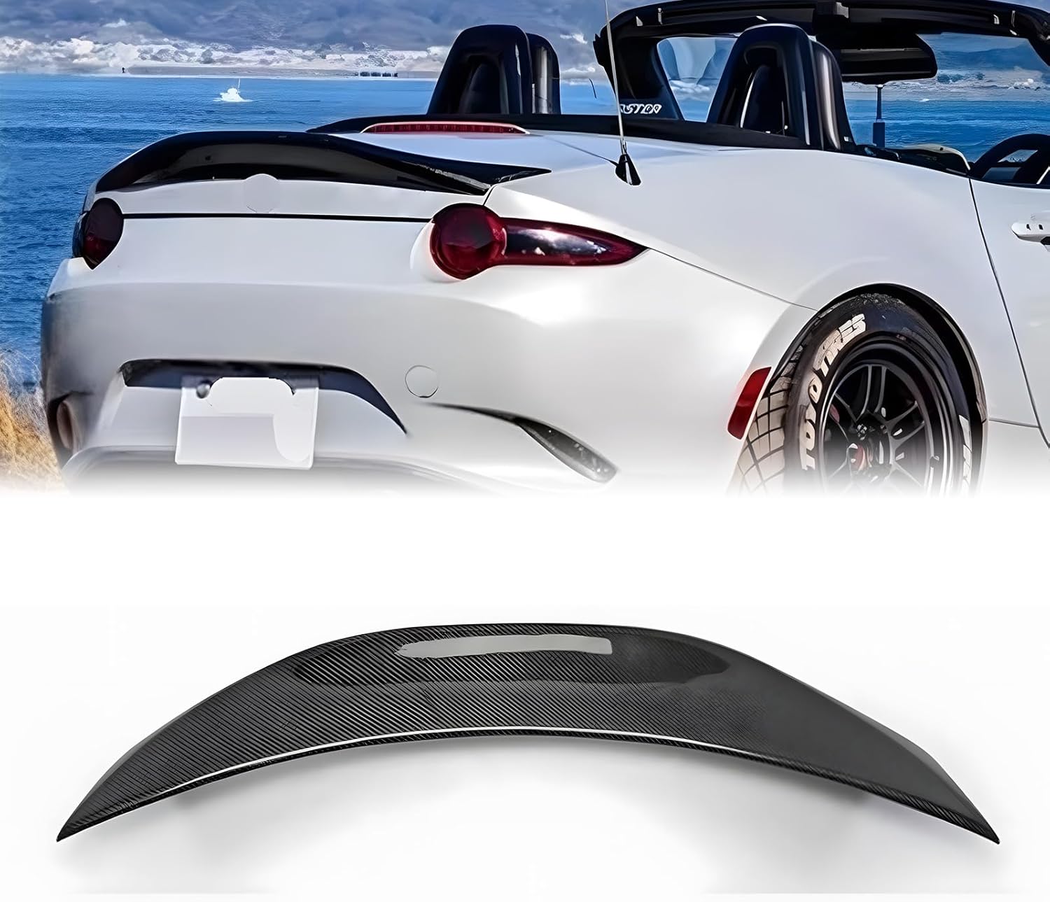 Amazon.com: Carbon Fiber Spoiler, Rear Trunk Spoiler Wing, Compatible ...