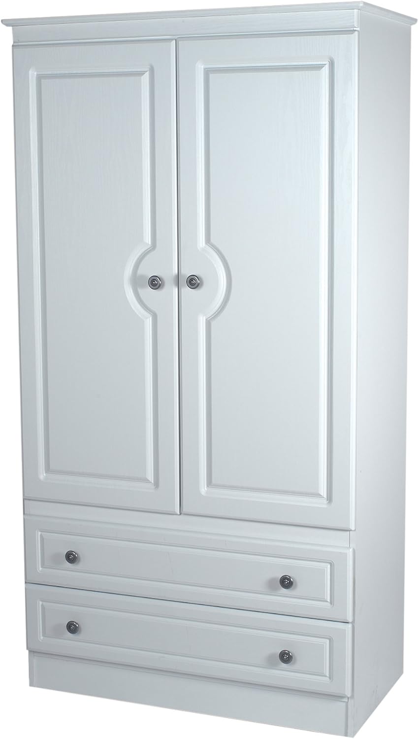 PEMBROKE WHITE PAINTED LARGE COMBINATION WARDROBE WITH DRAWERS : Amazon ...