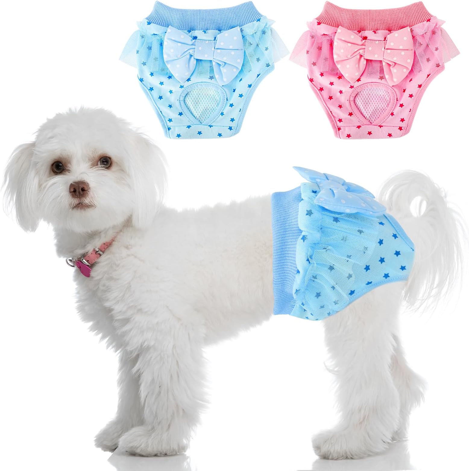 Dog Period Pants Female 2 Packs - Washable and Sanitary Nappies Pants ...