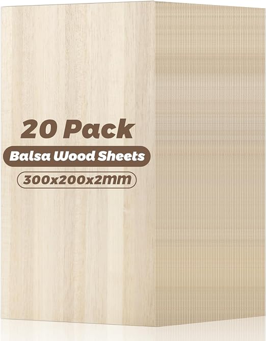Amazon.com: MIVIDE 20 Pack Balsa Wood, 7.9”x11.8” Balsa Wood Sheet, 2 ...
