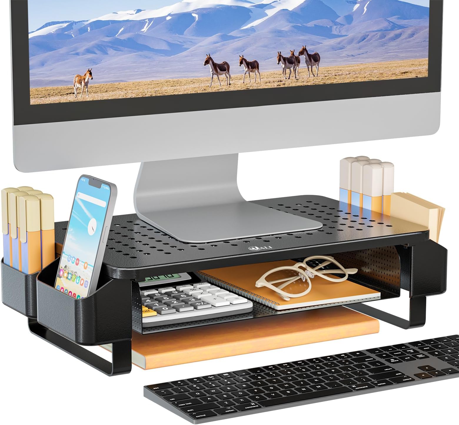 Amazon.com: Simple Houseware Desk Monitor Stand Riser with Adjustable ...
